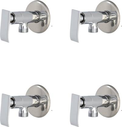 SUPERNAL Set of 4 brass cylindrical angle valve with triangular handle ...