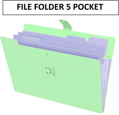 Flipkart.com | Corslet Filer Folders, 5 Pocket Accordion Folder, Accordion File Folder 5 Pocket ...