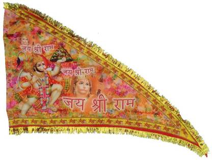 Manorath Hanuman Ji Jhanda Bajrangbali Flag Jai Shri Ram 3D Print Dwaj ...