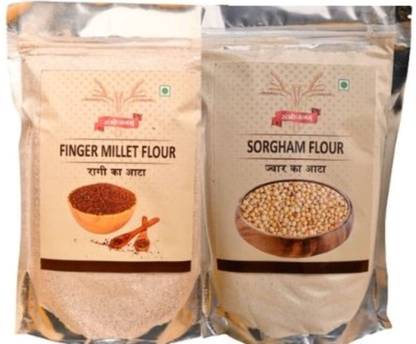 Sambhojanam Best Quality Combo of Ragi Atta & Jowar Atta 900 gm Each ...