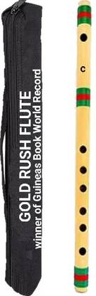 Gold Rush C Scale Medium SIX Holes Beginners & Learners Bansuri 13 inch ...