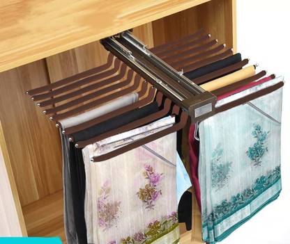 Volo Soft Close Pull Out Pants Rack - 22 Arms Steel Pull Out Saree ...