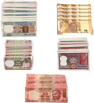 PTCMART Dummy Currency note 100 each 1-2 | 5-10 | 20 fake notes 500pcs ...