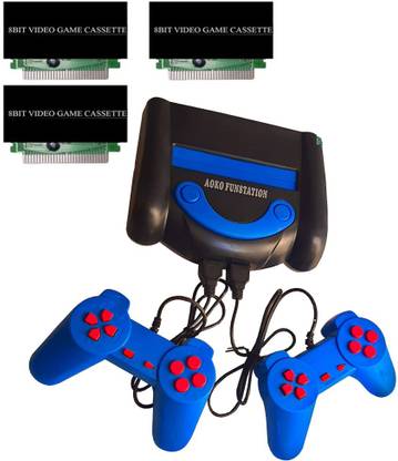 PTCMart fun station 8bit TV video game console & inbuilt games with 3 ...
