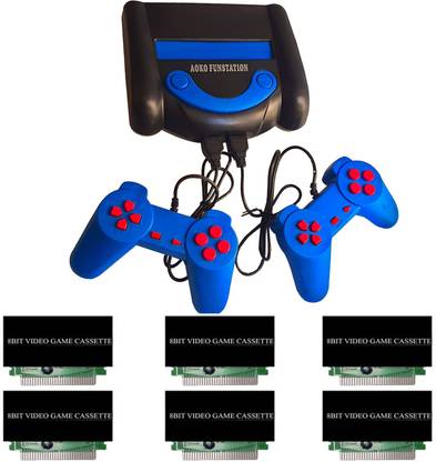 PTCMart fun station 8bit TV video game console extra 6 cassettes ...