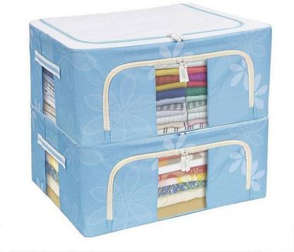 FEVSAQ Set of 2 44L Clothes Organizer Cloth Box for Clothes, Fabric ...