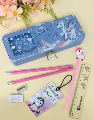 Flipkart.com | Le Delite Unicorn Geometry pencil box cartoon stationery ...