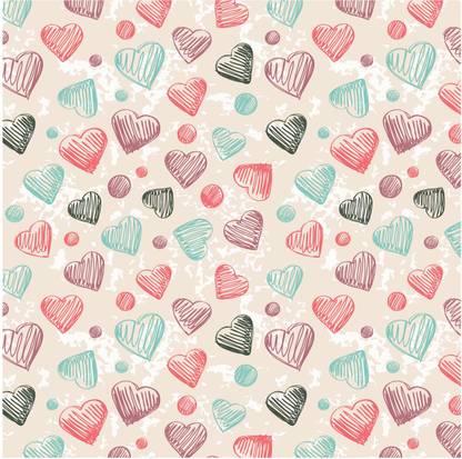 Paper Pep Beige Multiple Hearts Print Gift Wrapping Paper 19"X29", Pack ...