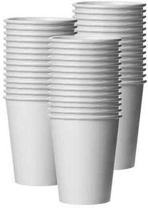 Se7en (Pack of 100) Paper Glass 250 ml White Glass Set Water/Juice ...