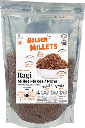 GOLDEN MILLETS Ragi - Finger Millet Flakes 500gm Finger Millet Price in ...