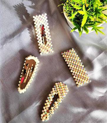 Aspire T Pearl Korean Tik Tac Pins Large Hair Pin For Women (Pack of 4 ...