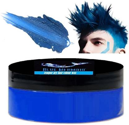 BLUEMERMAID All Hair Types Temporary Wax Blue Hair Color Wax, Styling ...