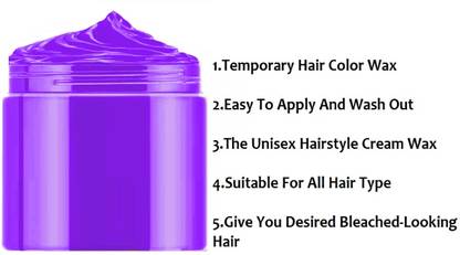 EVERERIN Easy To Apply And Easy To Wash Out Purple Color Hair Wax ...