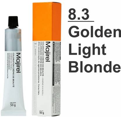 MAJIREL Hair Color No.(8.3) - 49.5gm With 75ml Developer , Golden Light ...