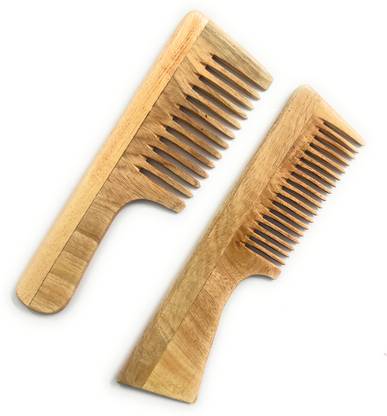 TERATERA Neem Wood Combs 100% Handmade, Anti- Dandruff Comb (Detangler ...