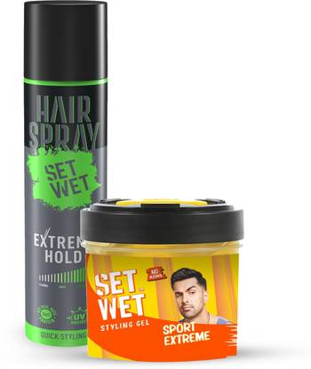 SET WET Extreme Hold Hair Spray and Ultimate Hold Hair Gel - Price in ...