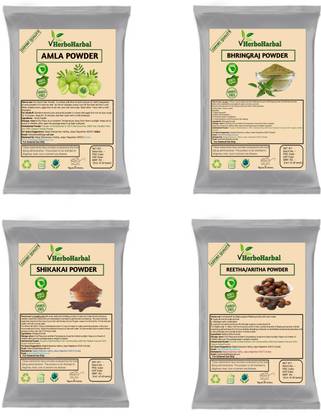 Herboharbal Amla Reetha Sikhakai Bhringraj powder For hair 50 gm Each ...