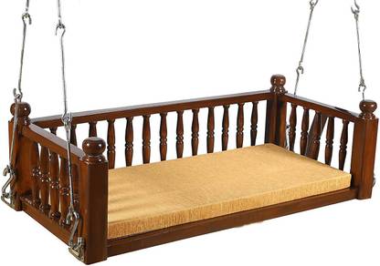 ZULA GHAR Teak wood 4 Feet Fixed back swing Wooden Large Swing Price in ...