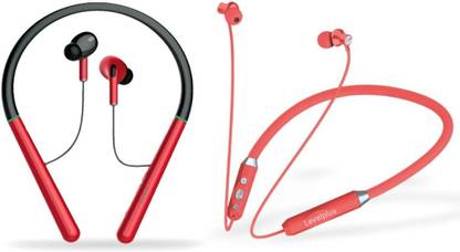 LEVELPLUS Ultra Bass Neckband & Star Neckband Bluetooth Combo (Red In ...