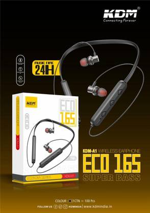 KDM ECO 165 24 hr Playback Time Bluetooth Neckband Bluetooth Headset ...