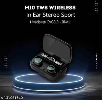 v chip M10 TWS Earbuds Bluetooth Headset (Black, True Wireless ...