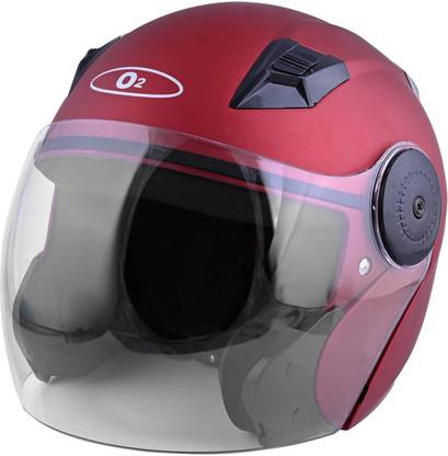 O2 Prox 2G Half Face Helmet with Clear Visor, Cross Ventilation & Matte ...