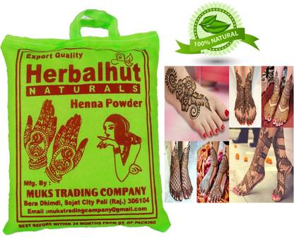 HERBALHUT NATURALS Mehendi powder Hair Colour with Natural Conditioners ...