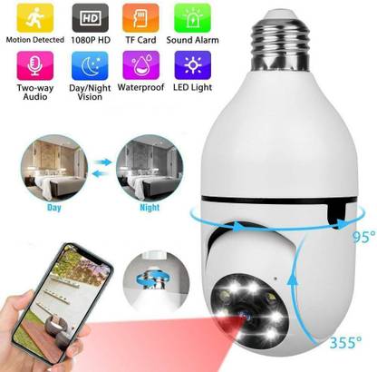 Bzrqx PTZ Bulb IP Camera Live View Camera WiFi 1080P 2Way Audio Color ...