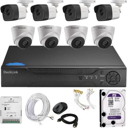 DeckLink 5 MP Ultra HD CCTV Camera Full Set 4 Bullet 4 Dome Cam , 8Ch ...