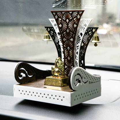 LAVNIK Car Dashboard for Temple Wooden Mandir Car Showpiece Dev mandir ...