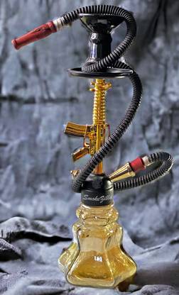 SmokeZilla 15 inch Gold Plated, Glass, Plastic Hookah Price in India ...