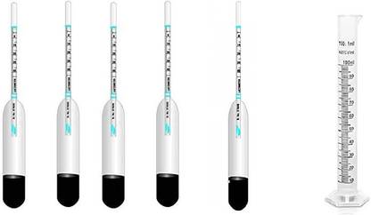 Nicolette Set of 5 Double Tested Lactometer with Jar for Milk Purity ...