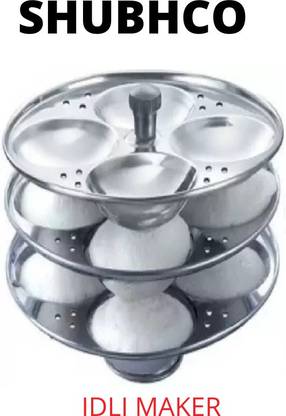 SHUBHCO IDLI STAND 3 PLATE Stainless Steel 3-Rack Idli Stand, Makes 12 ...