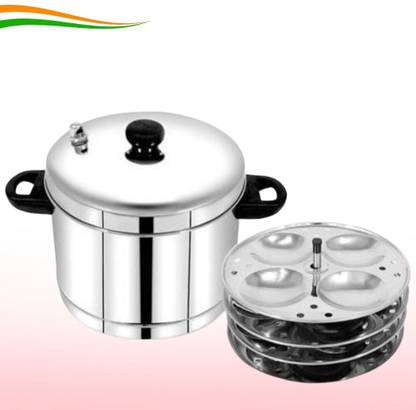 ECOLEX Stainless Steel Idli Cooker (4 Plates, 16 Idlis) Induction ...