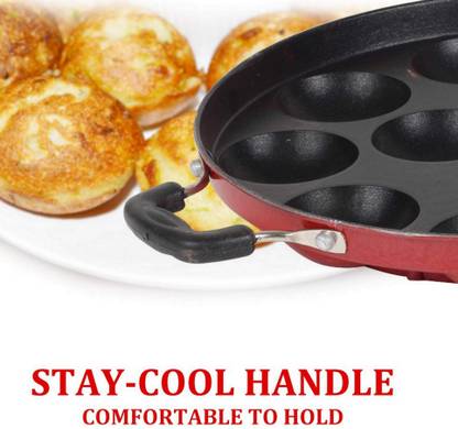 Masox Store Non-Stick 12 Cavity Handle Paniarakkal Idli Litti Batti ...