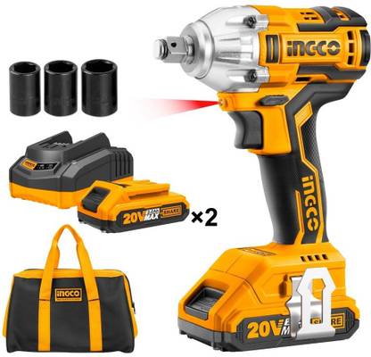 INGCO CIWLI2001 Cordless Impact Wrench 20v|300NM Torque, with 2pcs ...