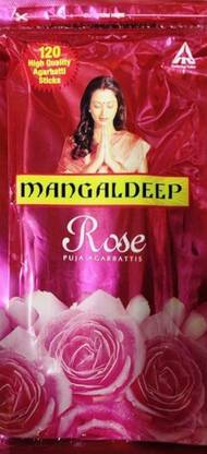 MANGALDEEP MangalD ROSE PURE POOJA AGARBATTIS IN 120UNITS ( SET OF 1 ...