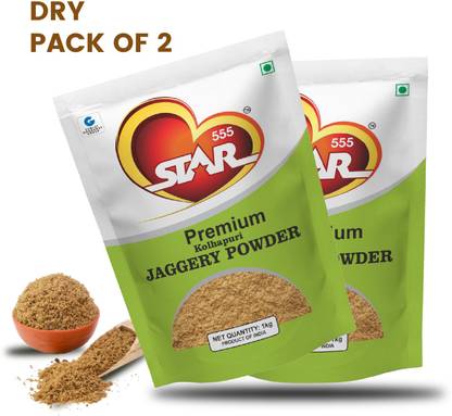 STAR 555 Sugarcane Dry Jaggery(Gur) Powder 1kG -Gluten Free -Unrefined ...