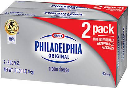 Kraft Philadelphia Original Cream Cheese 2 individually wrapped 452 g ...