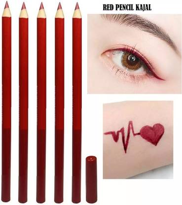 EVERERIN Multi purpose Red kajal and eyeliner pencil pack of 5 - Price ...