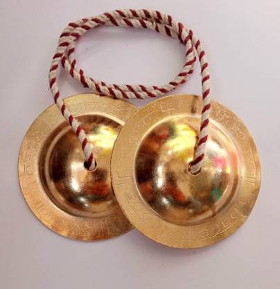 Vaasu online 3 inch Dia Iron made, Brass polished Traditional Manjeera ...