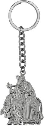 M Men Style Shri Radha Krishna Idol Silver Keychain SKey2022284 Key ...