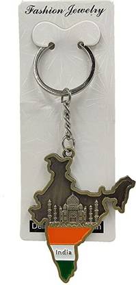 doozie gifts India map & Taj Mahal Metal Keychain Key Chain Price in ...