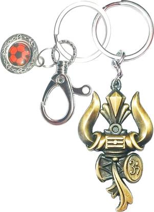 KV Fashion Lord Shiva Trishul Rudraksha Bead Damru Metal Keychain With ...