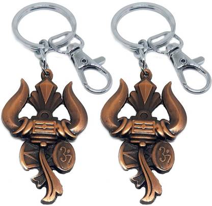 Aura Lord Shivas Trishul Damru Tikka Om Metal Keychain For Bike Car Men ...