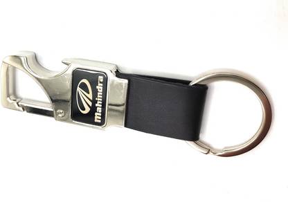 Jdp Novelty Mahindra Cars Metal Leather Opner Keychain Black Colour ...