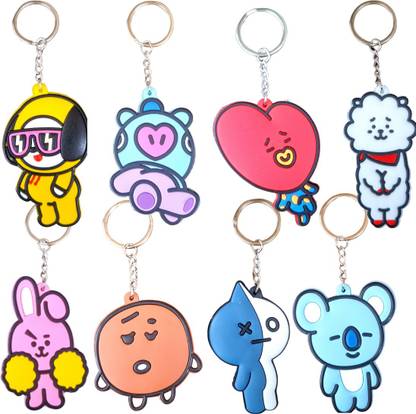 KARBD BT21 BTS K Pop Band Characters PVC Rubber Animated Cartoon Key ...