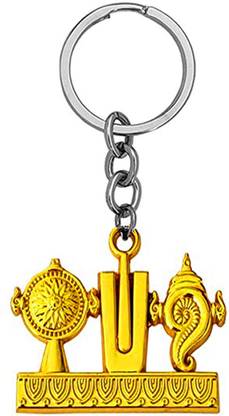 AFH Lord Tirupati Balaji Shanku Chakra Namam Gold Gifting Keychain for ...