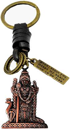 AFH South Indian Lord Murugan Kartikeya Copper Leather Key Chain for ...