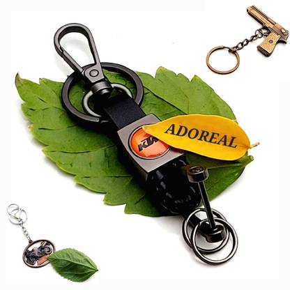 ADOREAL Ktm Keychain Black Thread Leather Pack Of 3 Key Chain Price in ...